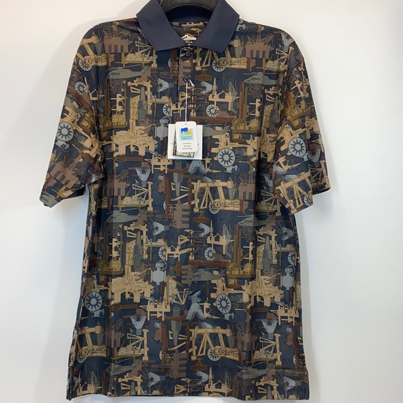 tri- mountain | Shirts | Trimountain Oilfield Camo Polo Shirt New ...